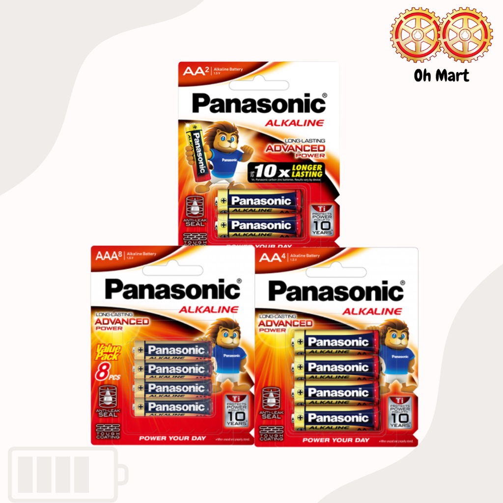Panasonic Alkaline Battery 1.5V Long-Lasting Advanced PowerAA2/AA4/AA8 ...