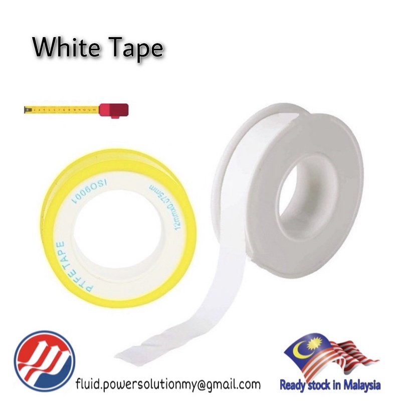 Pita Putih Thread Seal Tape White Tape/ PTFE Seal Tape PVC Pipe Tape Air - 12mm x 0.75mm ...