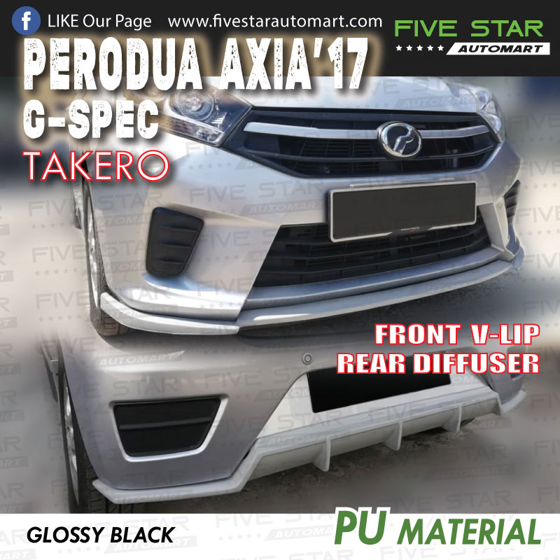 Perodua Axia 2017 G Takero Front Lip + Rear Diffuser | Shopee Malaysia