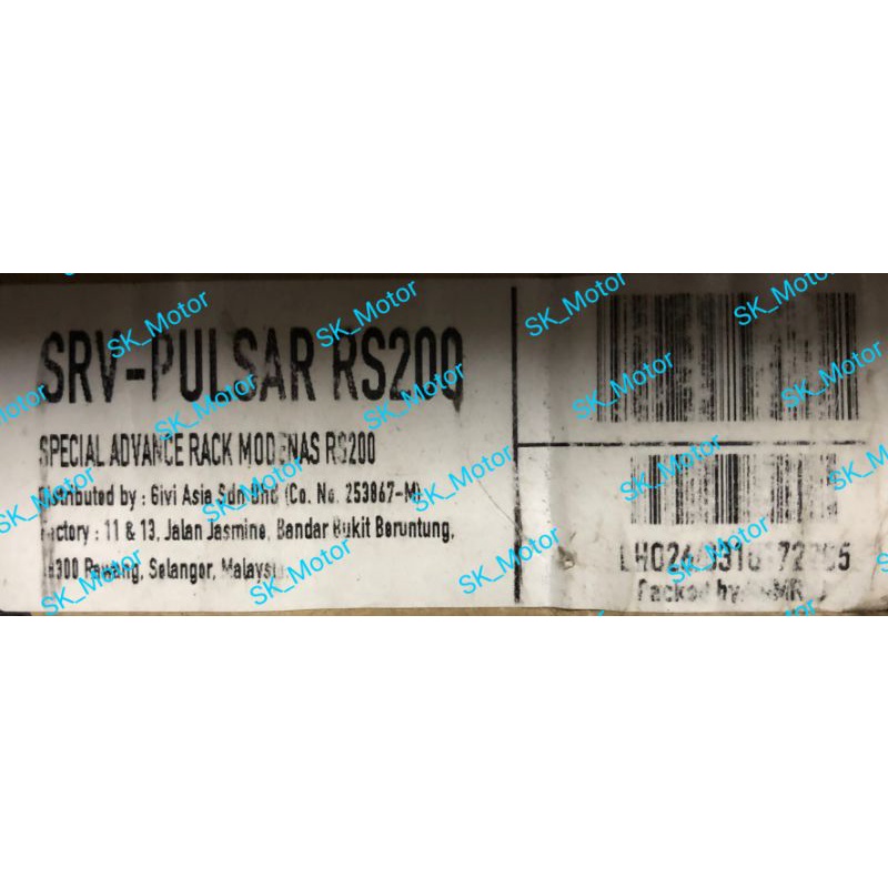 GIVI Modenas DOMINAR 400 (V2) ELEGAN 200 250 ELEGAN 150 SN150J PULSAR ...