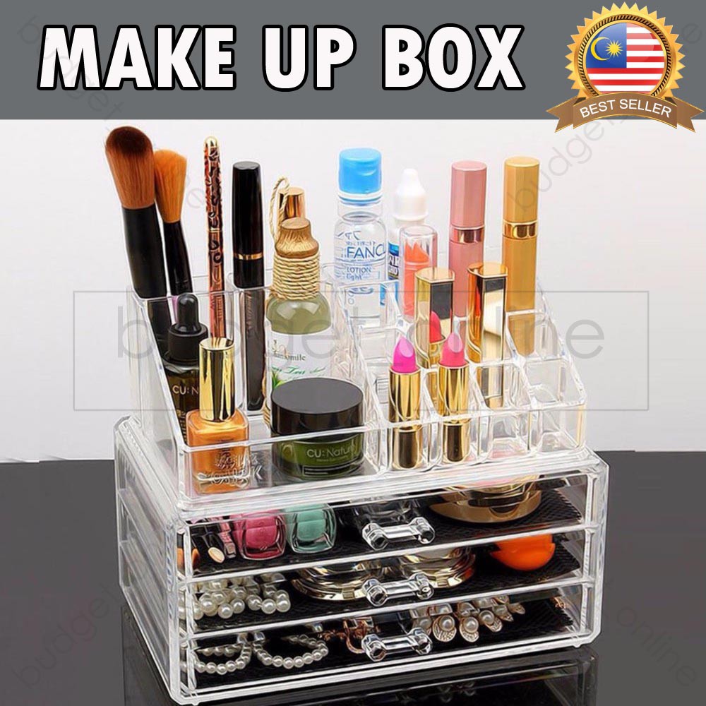 Acrylic Cosmetic Make Up Beauty Container Storage Arrange Organizer ...
