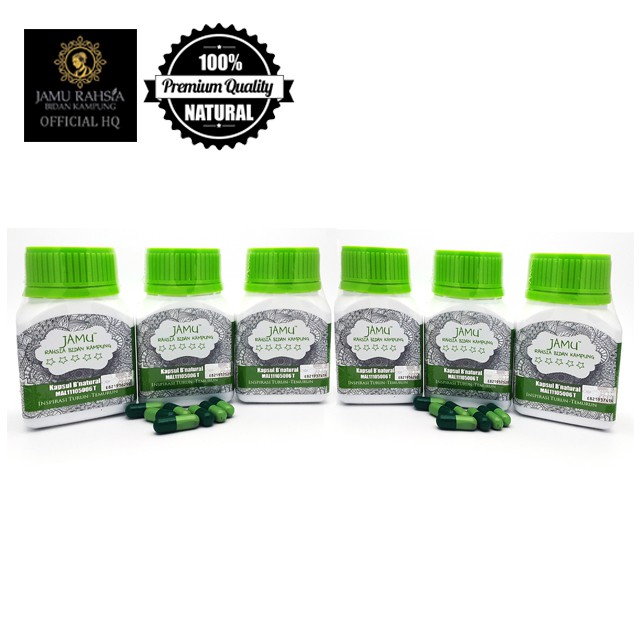 JAMU KURUS BIDAN KAMPUNG (Kapsul B'natural 6 UNIT) (30 Kapsul/BOTOL ...
