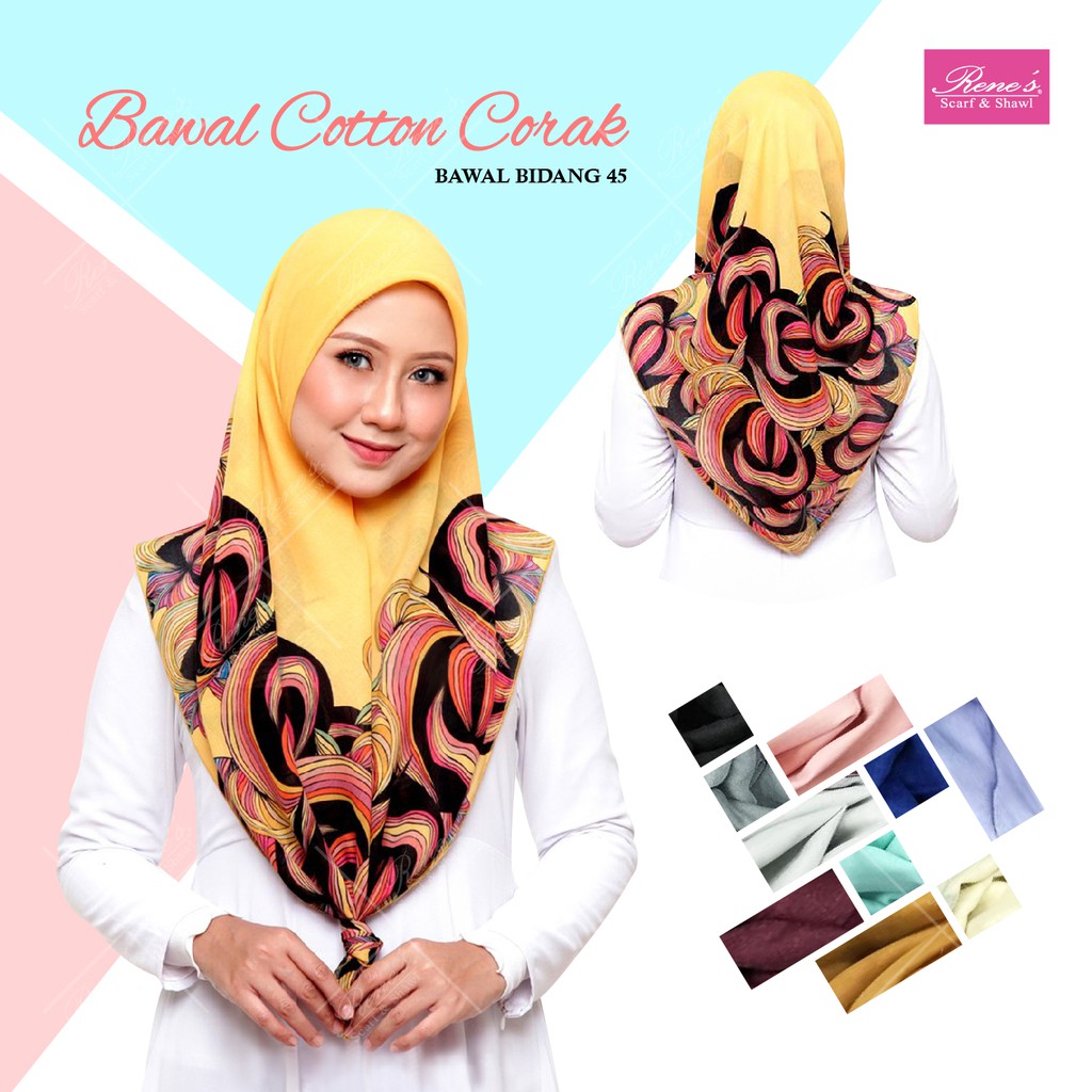 Tudung Bawal Cotton Scarf Turkey Corak Bidang 45 | Shopee Malaysia