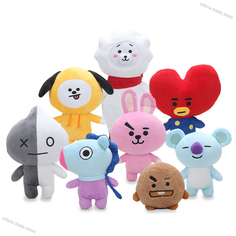 Kpop BTS BT21 Bangtan Boys Plush Cushion Stuffed Toy Dolls TATA COOKY ...