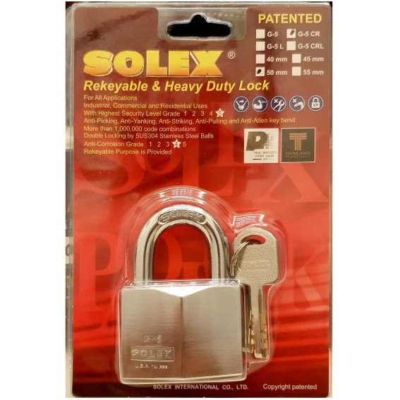 SOLEX G5 Pad Lock PadLock 40mm 50mm | Shopee Malaysia