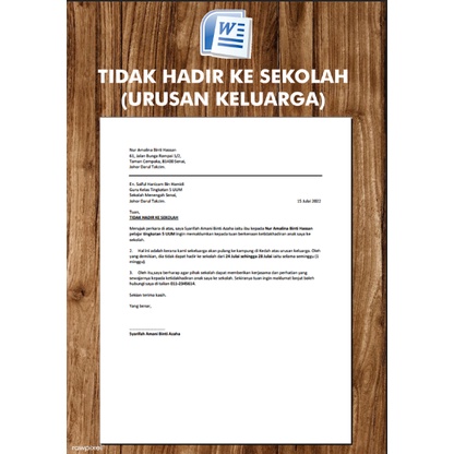 Surat Cuti Sekolah / Cuti Kerja / Berhenti | Shopee Malaysia