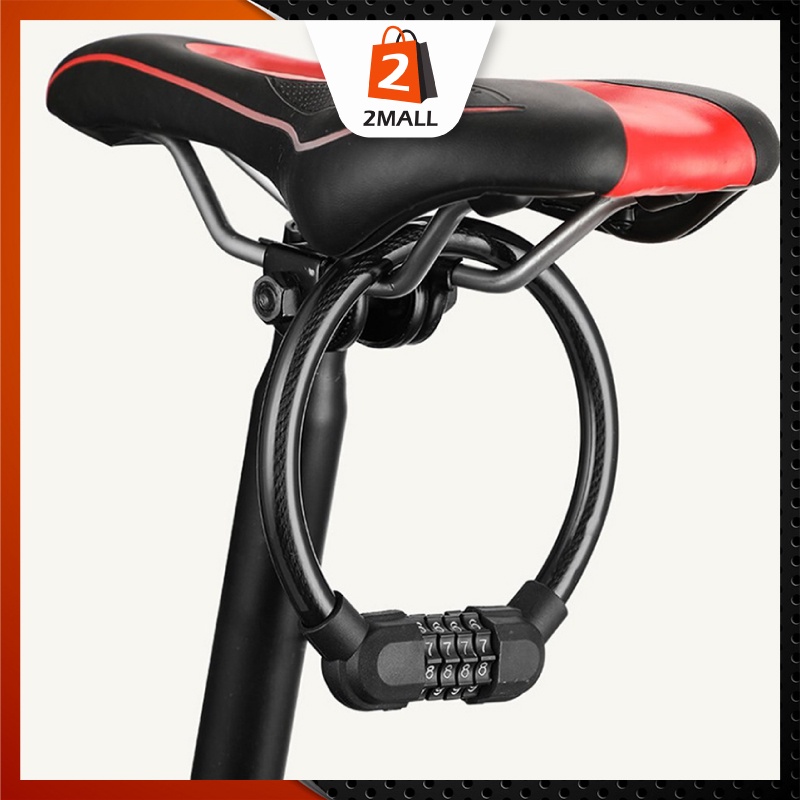 2MALL Cycling Safety Cable Locks MTB Road Bike Anti Theft 4 Digit ...