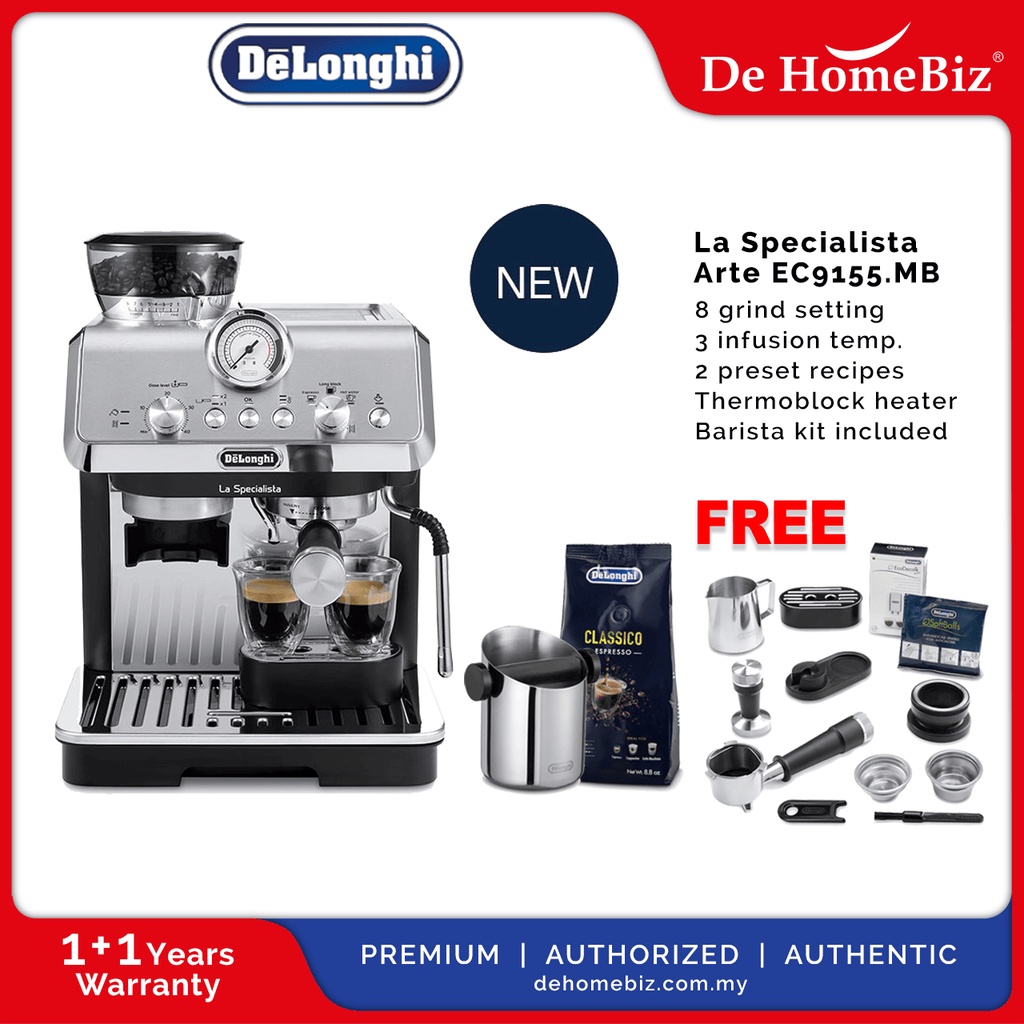 Delonghi EC9155.MB La Specialista Arte Pump Espresso Coffee Machine (Black Metal) | Shopee Malaysia