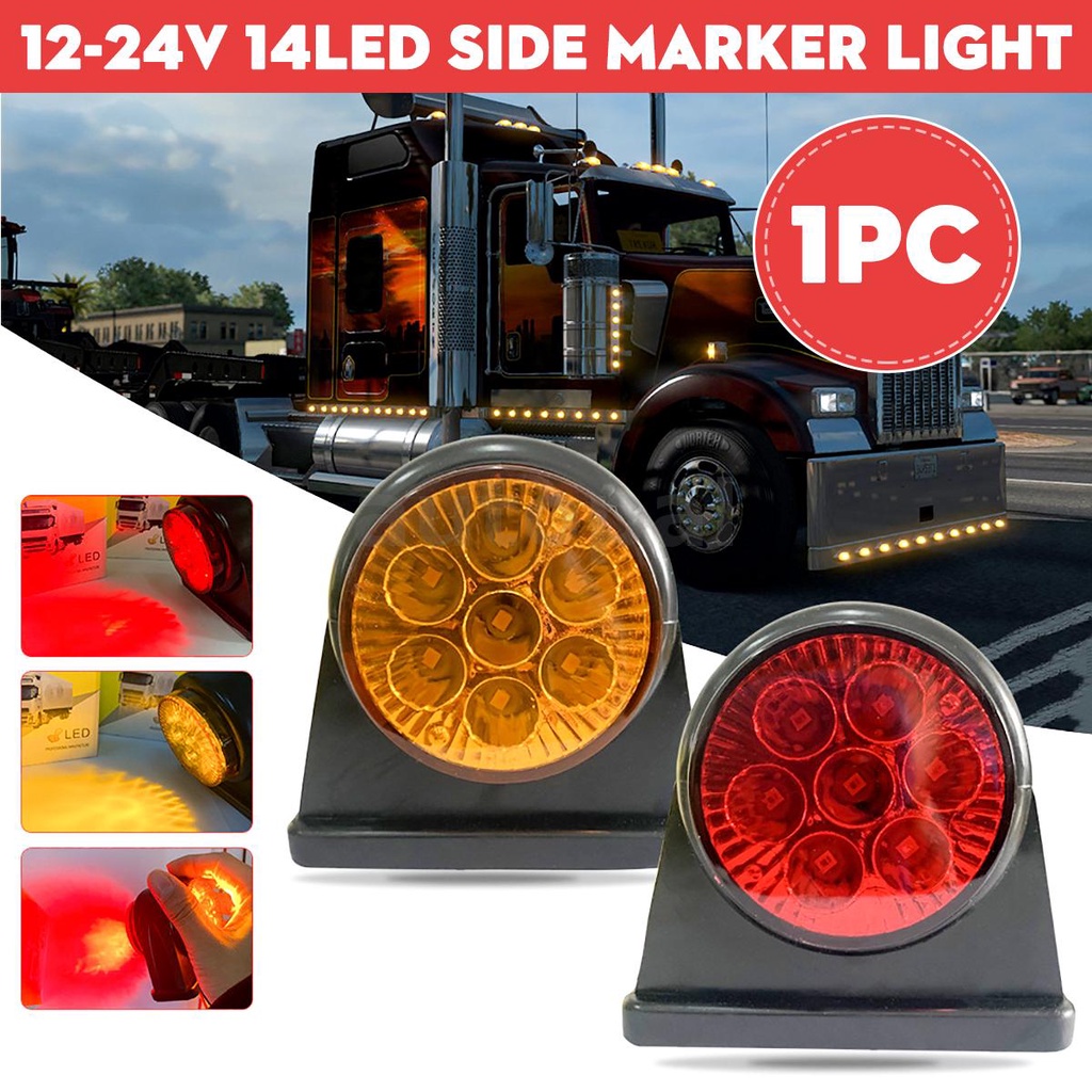 12V 24V Side Marker Lights 14 Led Indicator Rubbers Lamps For Trailer ...