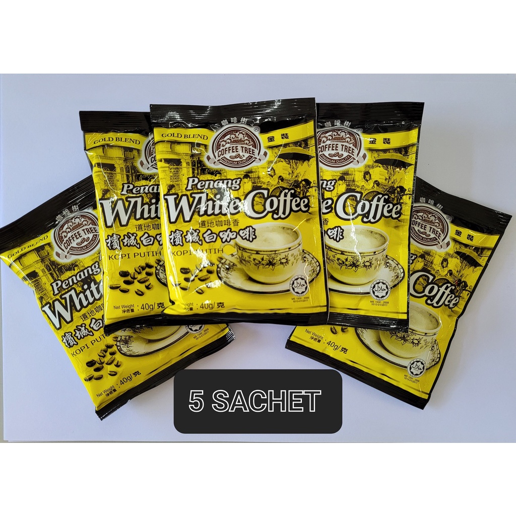 Coffee Tree Penang White Coffee 3 In 1 - 5 SACHET x 40g - EXPIRY DATE : MAR 2026 | Shopee Malaysia
