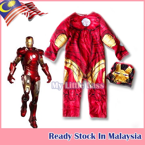 Children Superhero Ironman Iron-man Muscle Dress up Pretend Play ...