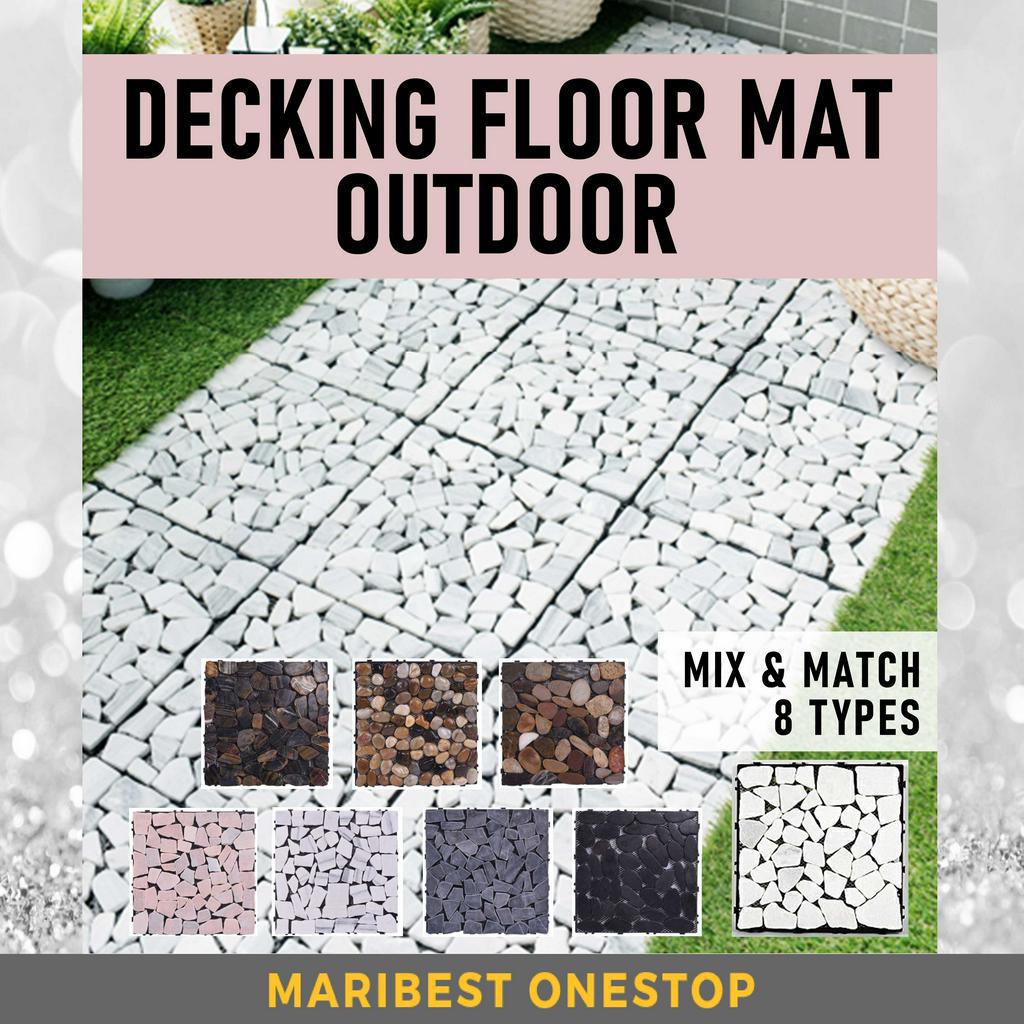 Decking Stone Floor Mat 30cm x 30cm Rock Tile Outdoor Garden Flooring ...