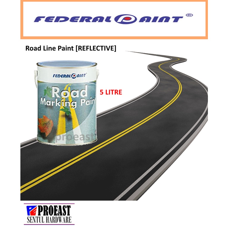 Federal Paint 5L Yellow Parking Line Paint / Road Line Marking Paint ...
