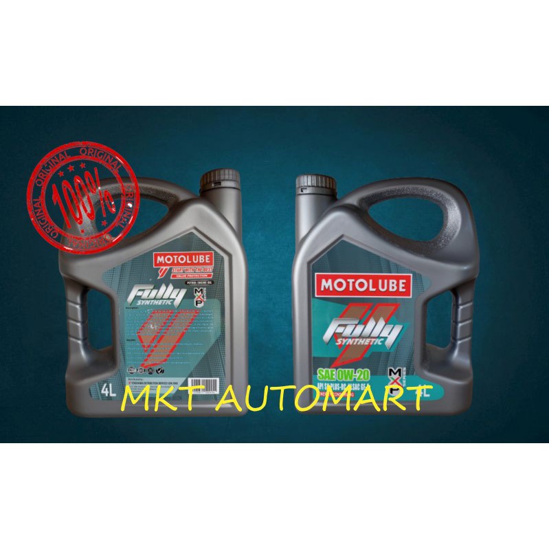 MOTOLUBE MXP SERIES 0W20 FULLY SYNTHETIC ENGINE OIL 4 LITER ORIGINAL ...