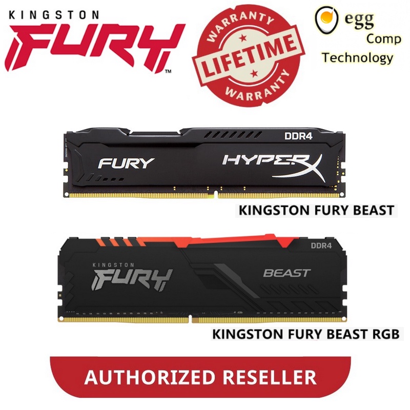 Kingston HyperX FURY | Kingston Fury Beast | RGB 4GB/8GB/16GB DDR4 2400/ 2666/ 3200/ 3600 Mhz ...