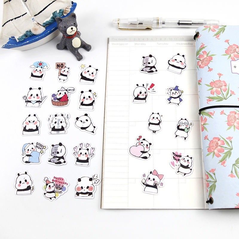 SSP7. 40pcs CUTE PANDA STICKER FLAKES IN PACK | Shopee Malaysia