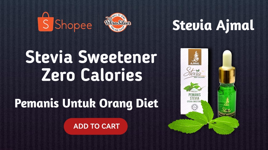 Ajmal Stevia (Nama baru ALAJMAL) Sweetener Zero Calories Sugar ...
