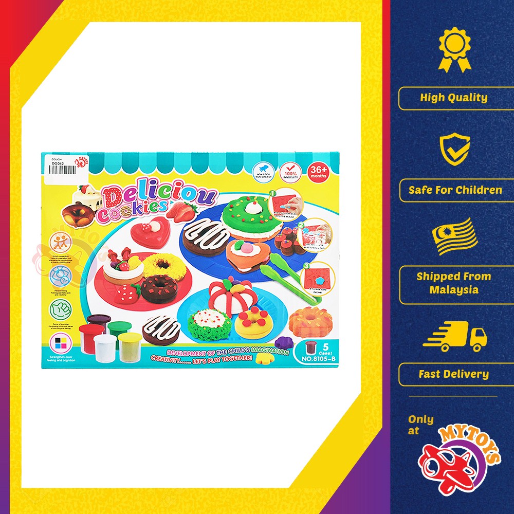 Wheat Mud Coloured Clay Dough Mini Cookie Maker Toy Set MYTOYS | Shopee ...
