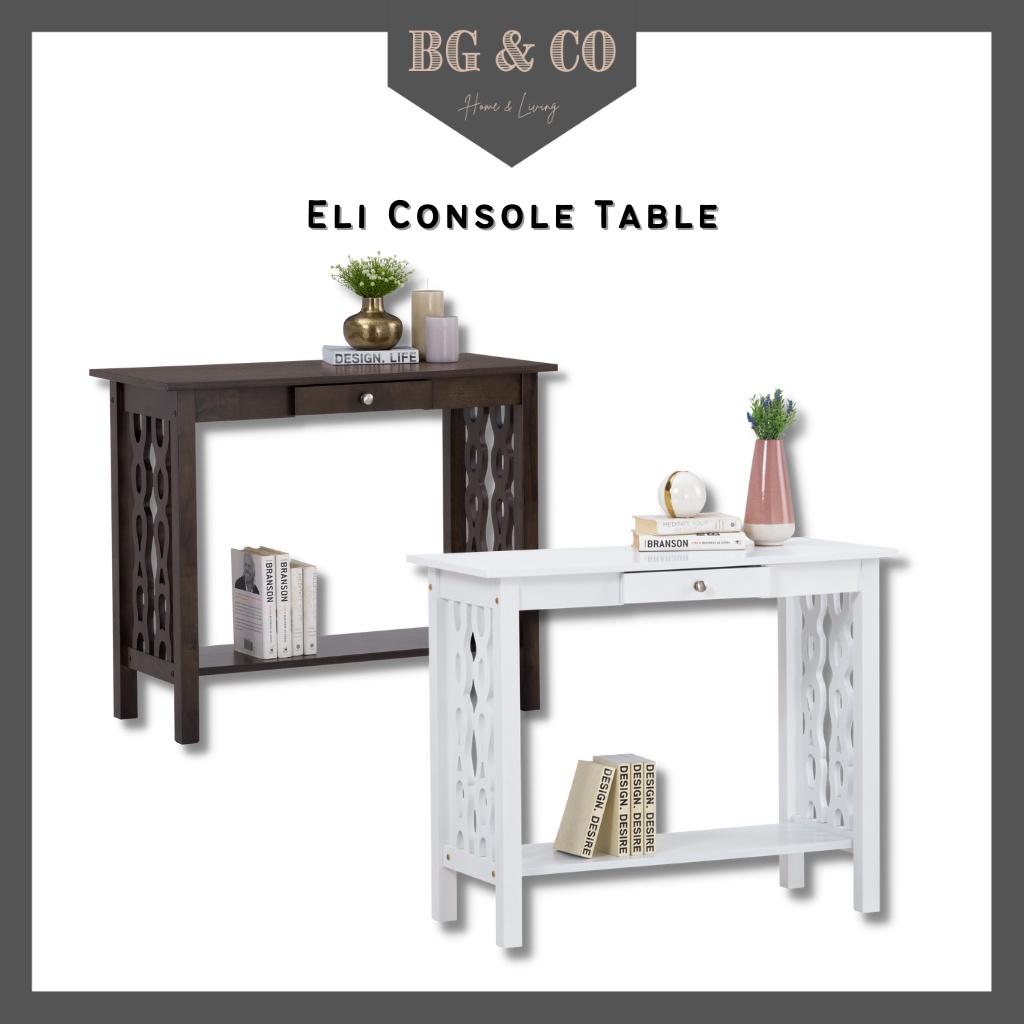 BG&CO ELI Console Table Side Table Living Room Table Display Rack Meja ...