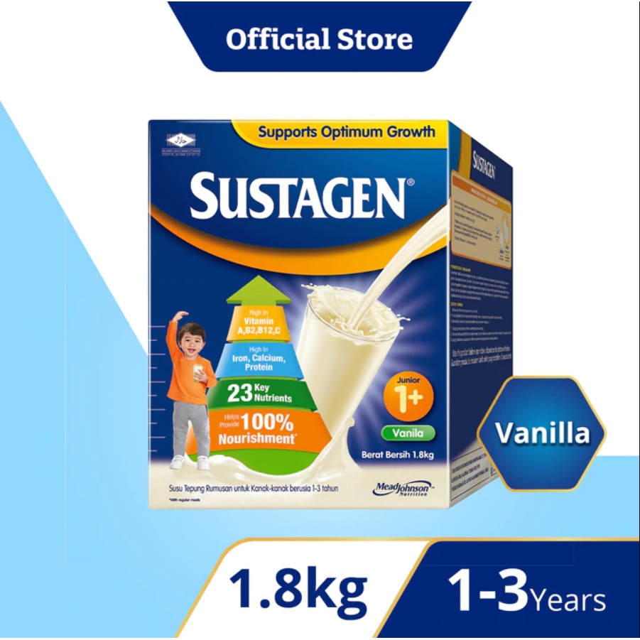 Sustagen Junior 1+ Original / Vanilla 1.8KG Susu Milk Formula | Shopee ...