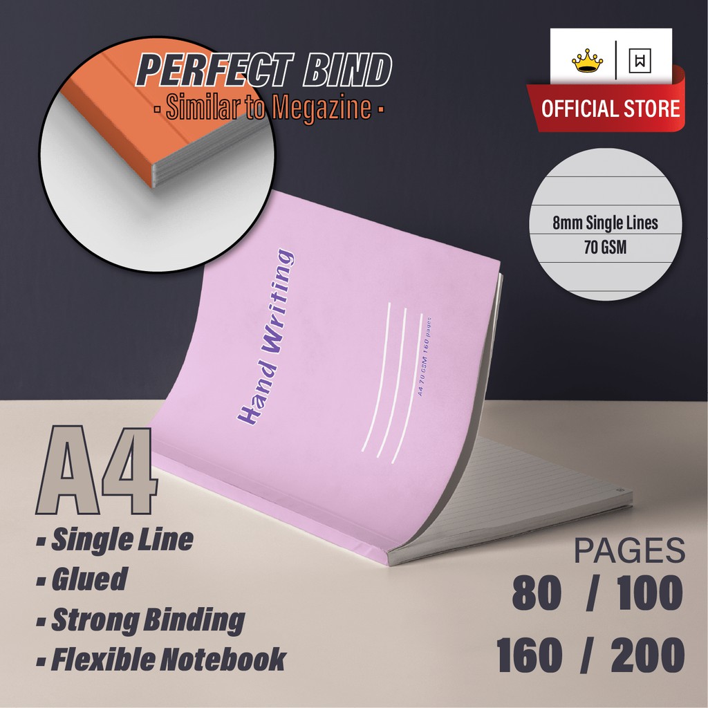 Handwriting A4 Practical Book (70gsm x 80/100/160/200 Pages) | Shopee ...