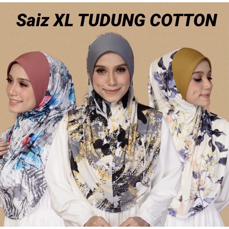 Tudung Cotton Corak Awning Scuba Sarung Instant - XL | Shopee Malaysia