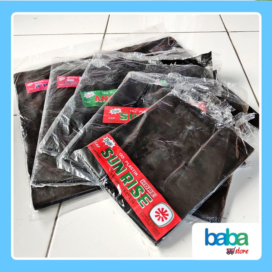 HITAM Plastic Bags / Black Cresek Wrapping Various Sizes | Shopee Malaysia