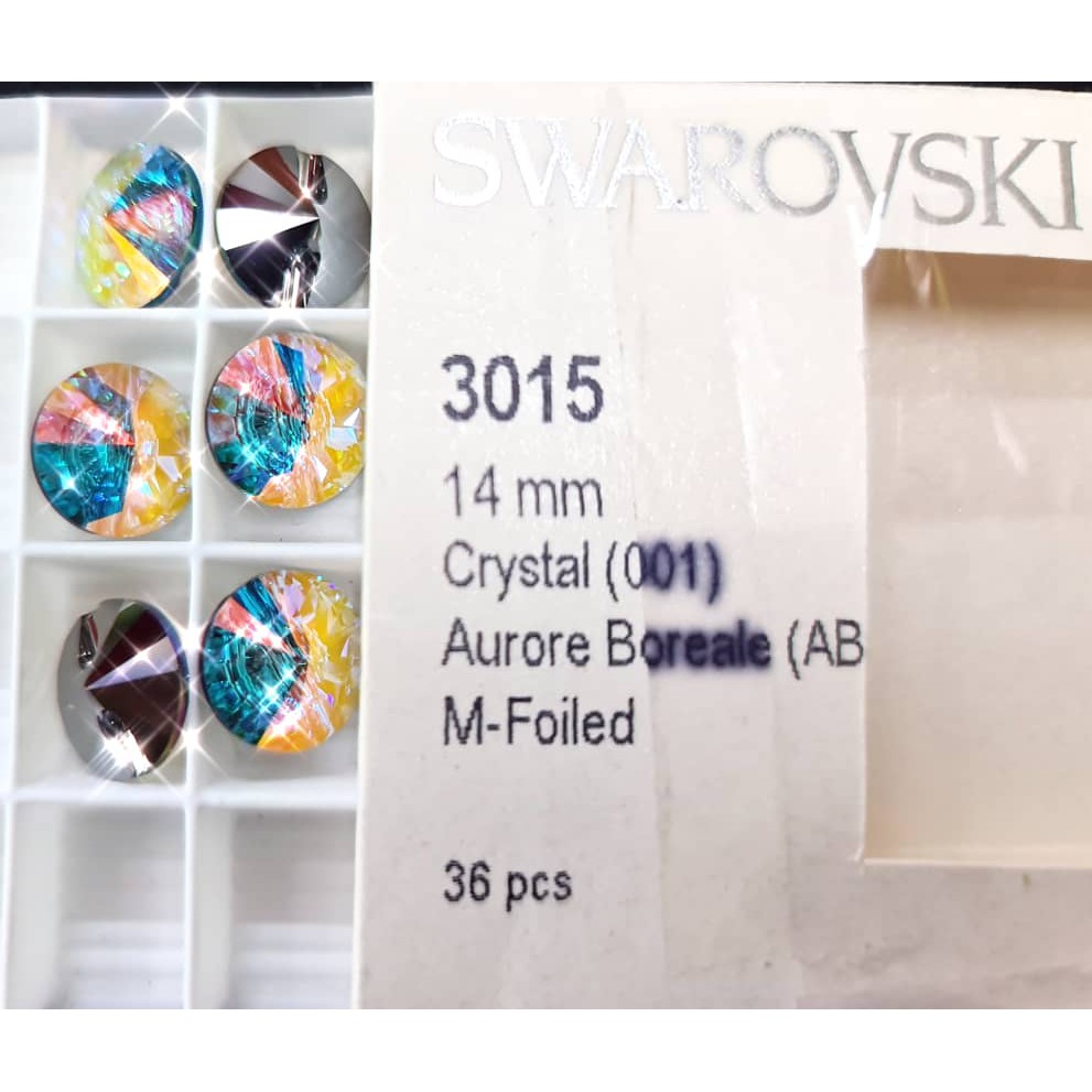 (001AB Crystal Aurore Boreale) Swarovski Crystal Button (Sew on), Designed and Engineered in ...