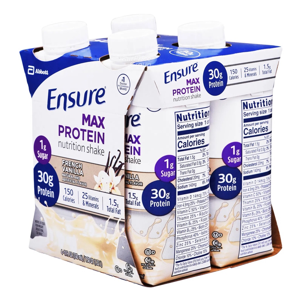 Ensure Nutrition Milk Max Protein Shake Vanilla Flavor Milk 4 x 330ml ...