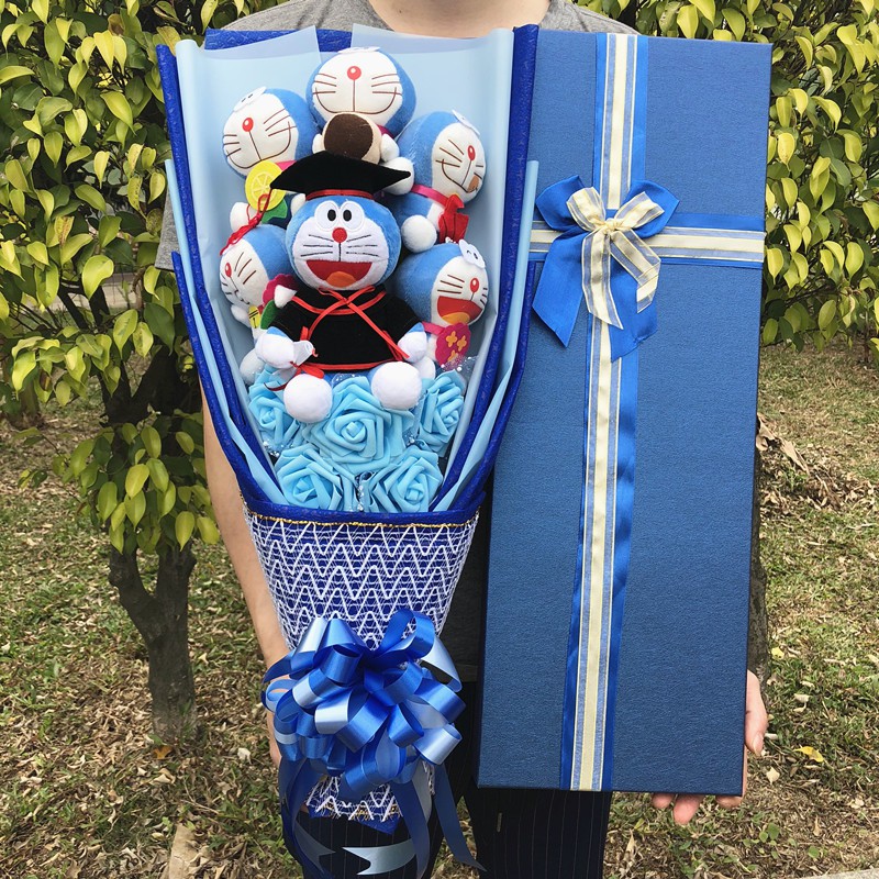 6pcs graduation doraemon with 3 soap flower Gift box | Shopee Malaysia