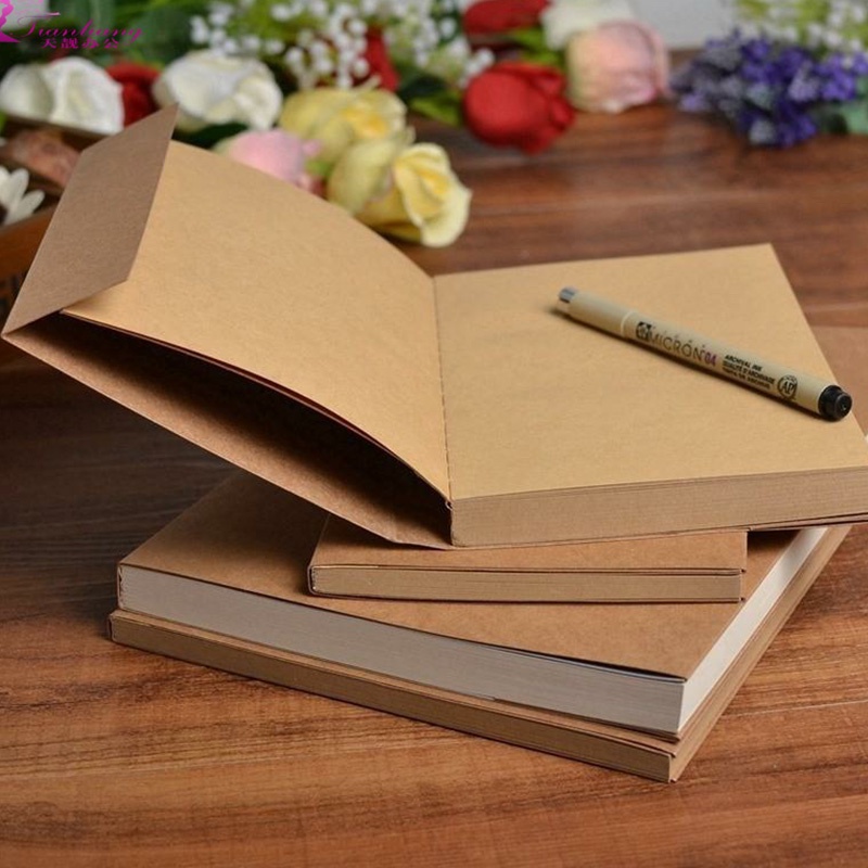 50 Sheets 16K/32K Vintage Kraft Notebook Student Concise Thickened ...