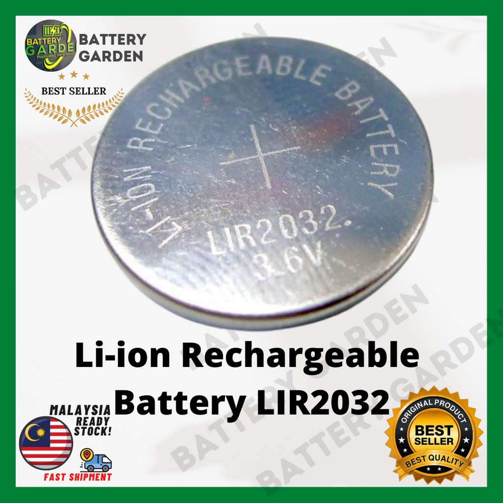 CR2032 Rechargeable Battery LIR2032 3.6V Button Coin Cell Recharge ...