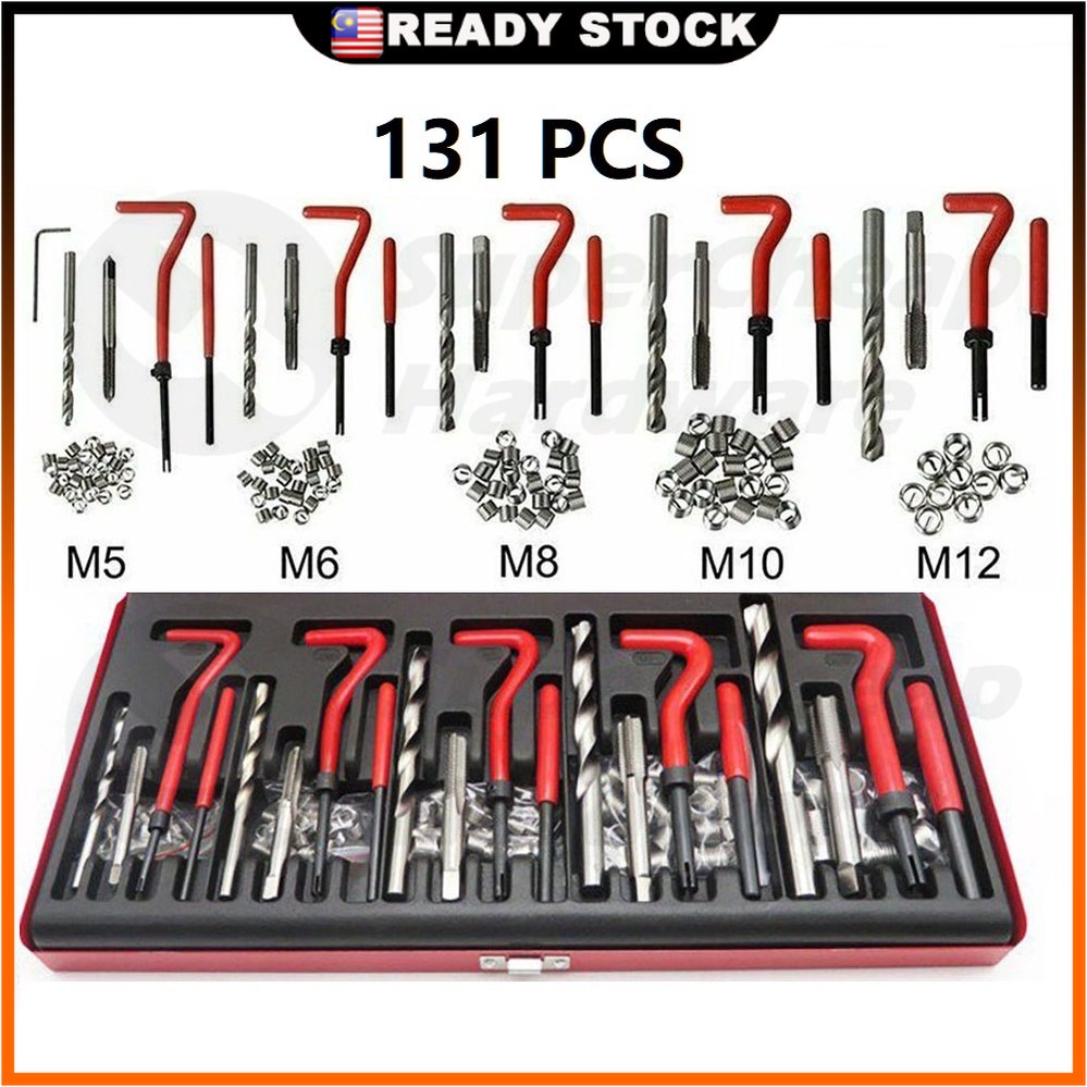 Thread Repair Kit M5/M6/M8/M10/M12 Drill Bit Helicoil Threaded Insert ...