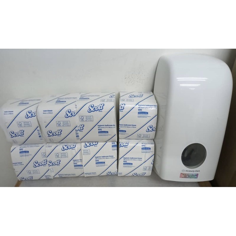 8 packets of Scott Hygienic Bathroom Tissue (06392) + 1 unit Scott ...