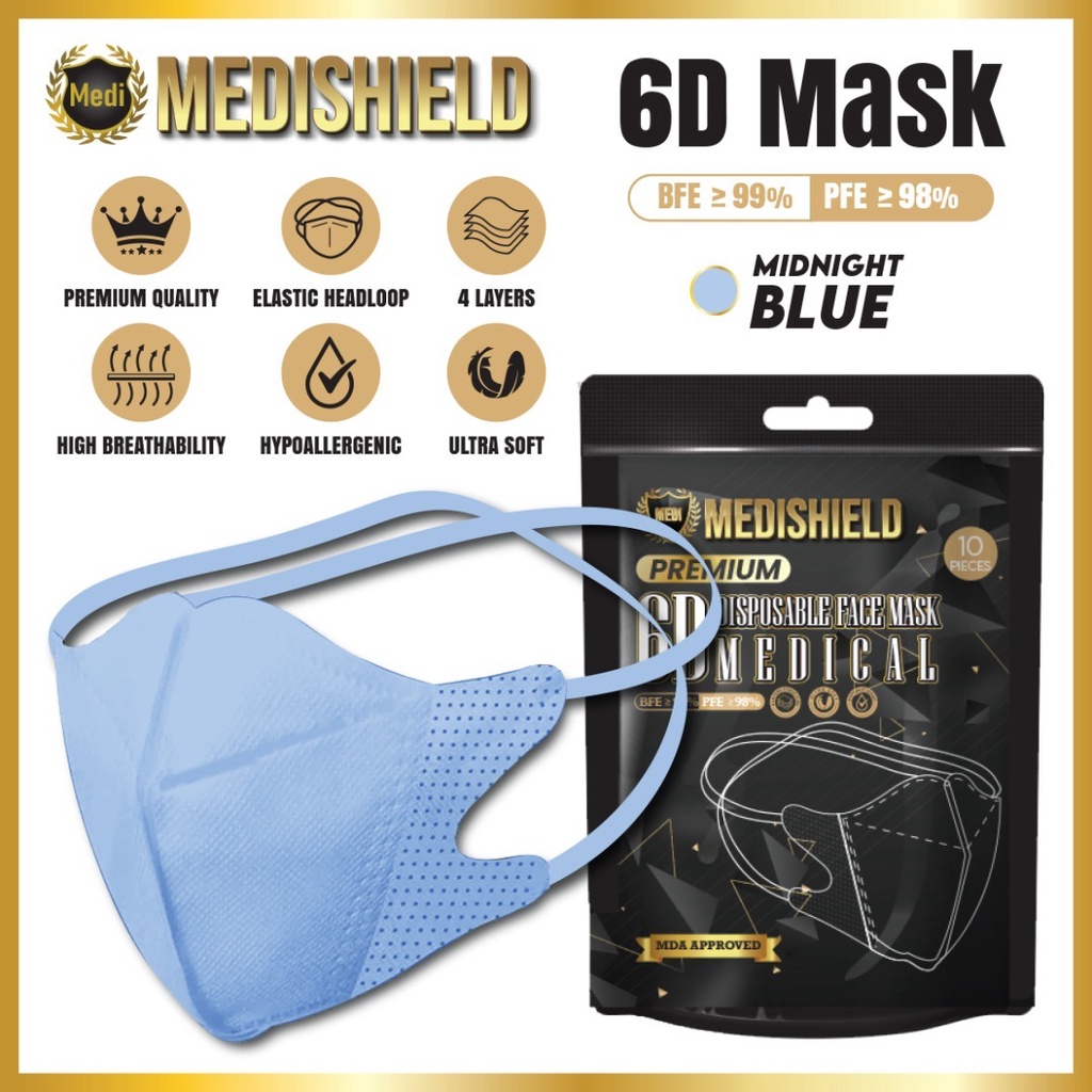 【ZERO DEGREE 6D PLUS DUCKBILL MASK HEADLOOP & EARLOOP】10pcs/Pack 4Ply ...