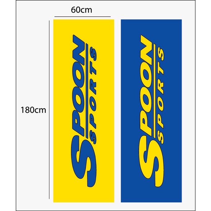 Spoon Sports Blue/Yellow Racing Team Flag | Shopee Malaysia
