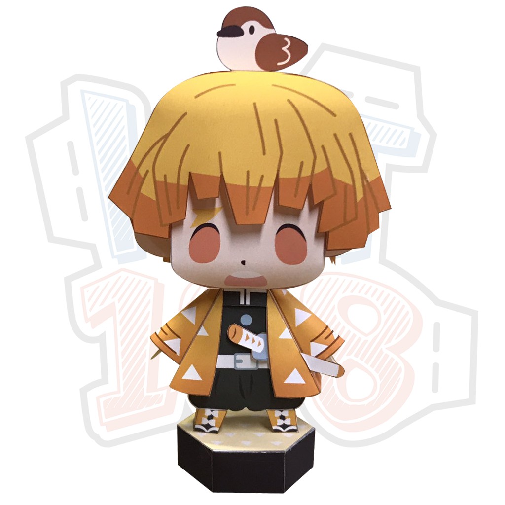 Anime paper model Chibi Zenitsu Agatsuma - Demon Slayer (Kimetsu no ...