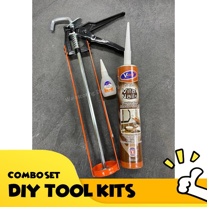 DIY Wainscoting Tool Kits/ Chaulk Gun / Gam / Superglue / Alat ...