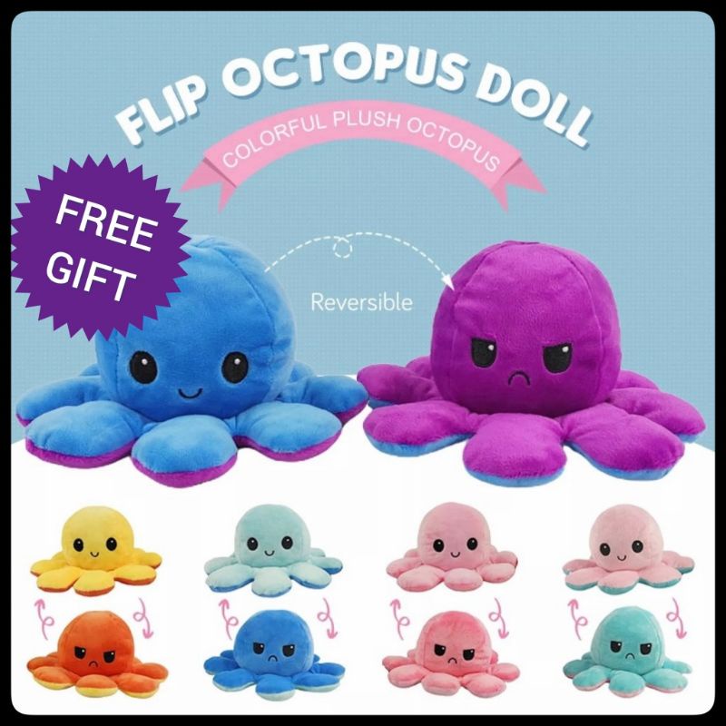 🔥Fast Ship🔥 Reversible Flip Octopus Doll Octopus Plush Toy TikTok ...