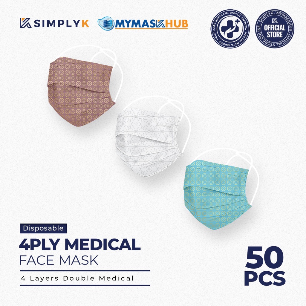 Simply K 4 Ply Premium Raya Face Mask (50 Pcs ) | Shopee Malaysia