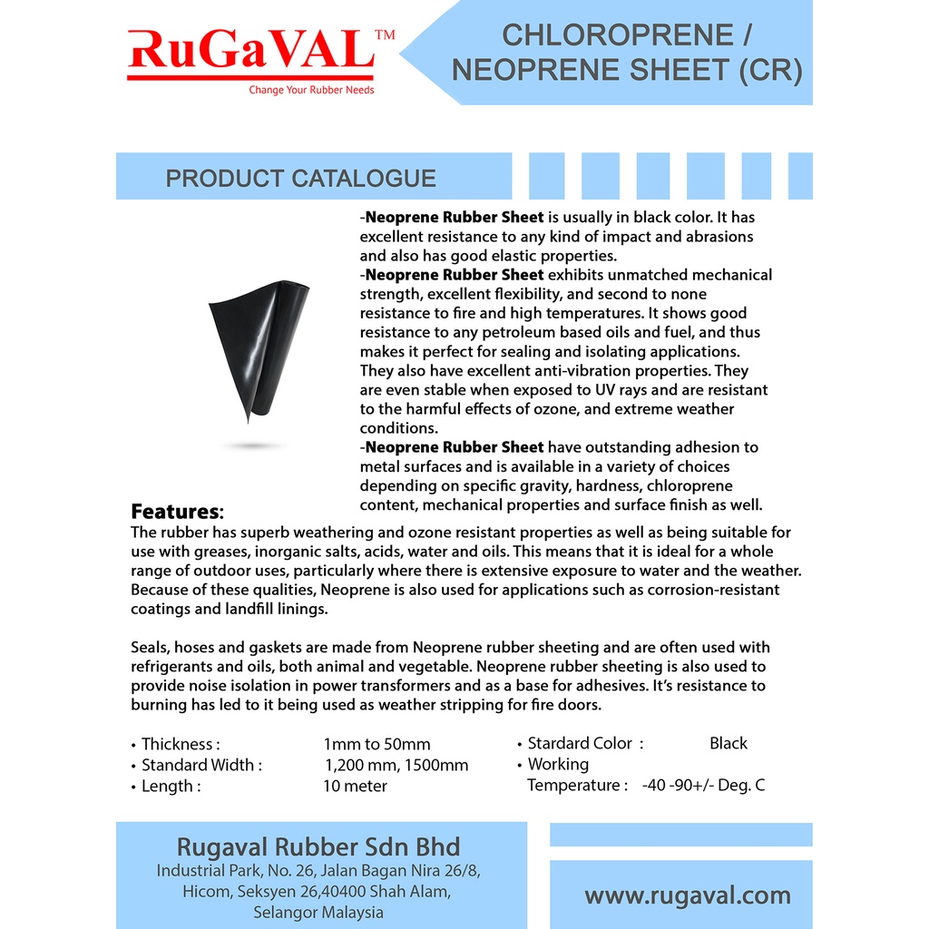 Neoprene Rubber Sheet I 1.5mm)x1.2mtrx10mtr I 1.2mtrx16mtr I Rubber ...