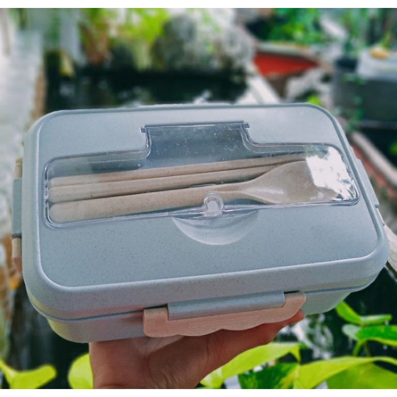 Lunch Box Straw Lunch Box 4 in 1 1000 ml (3 Colors) | Shopee Malaysia