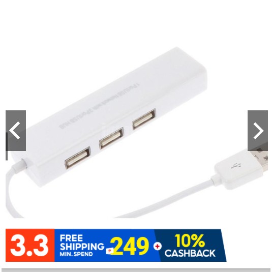 USB ethernet 3 port USB HUB 2.0 RJ45 Lan network card usb to ethernet ...