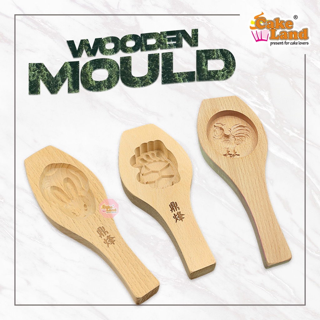 CAKE LAND Wooden Mooncake Mould - Rabbit/Rooster/Crab | Shopee Malaysia