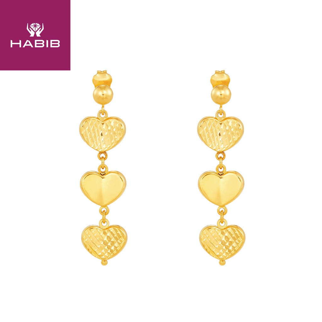 HABIB Oro Italia Femi Gold Earring, 916 Gold | Shopee Malaysia