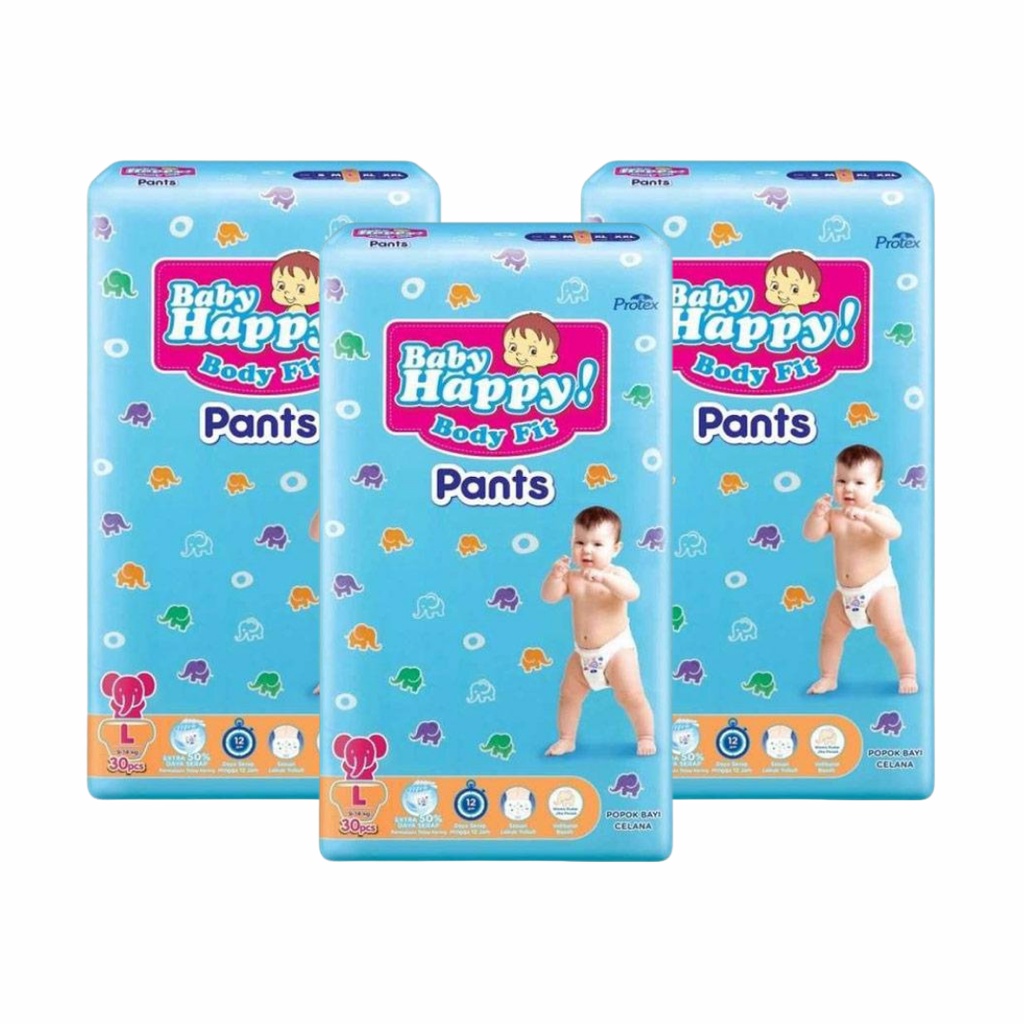 Baby HAPPY DIAPERS PANTS SIZE S/ M / L / XL / XXL - DISPOSABLE DIAPERS ...