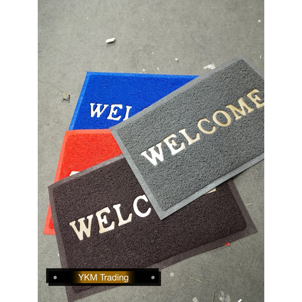 🇲🇾[40*60cm / 60*90cm]Non-Slip Welcome Alas Kaki Rubber Welcome Rubber Floor Mat Indoor Outdoor ...