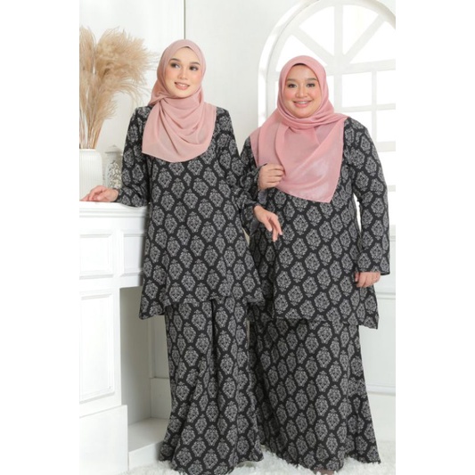 Baju Kurung Bercorak Cantik Black , Blue , Green , Maroon Ironless Saiz ...