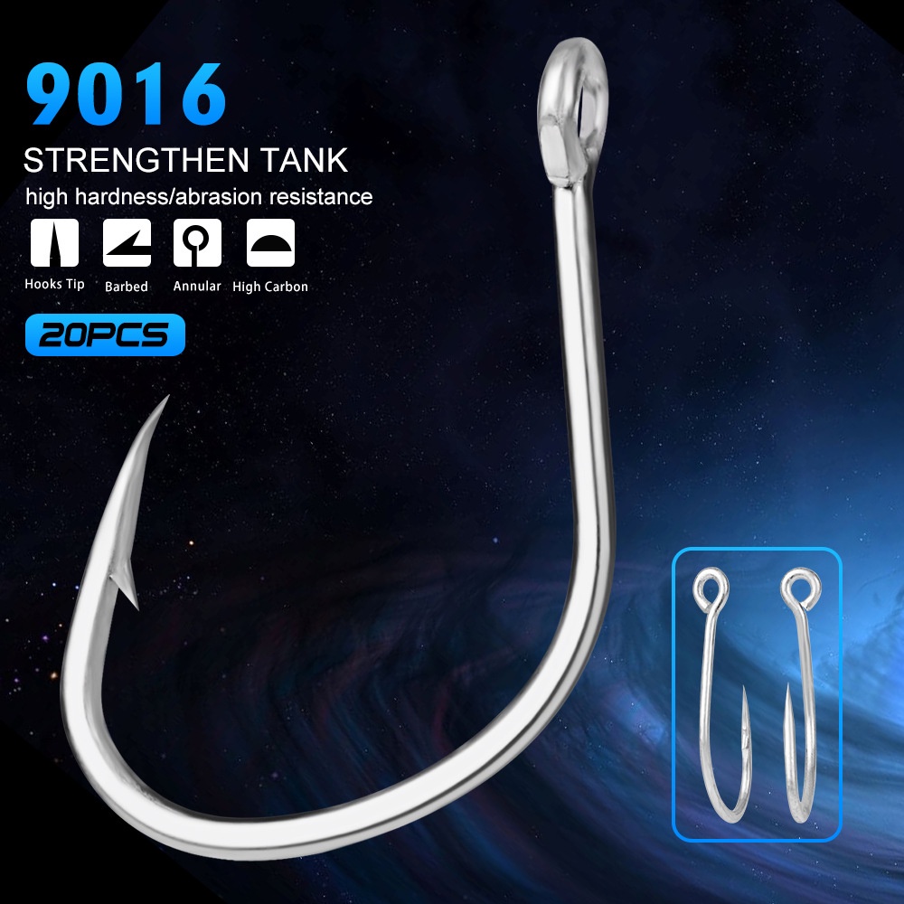 PROBEROS 20pcs Fishing Hook 1/0 2/0 3/0 4/0 5/0# Fishing Iron Plate ...