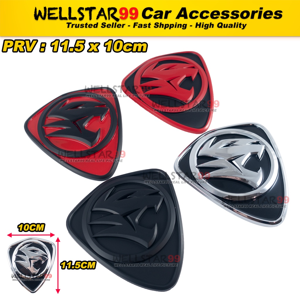 (PRV) Proton 3D Logo Emblem For Preve (Front,Rear) Suprima S X70 (Front) Waja CPS (Front) Chrome ...